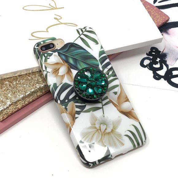 Accessories | Iphone Green Floral Leaf Case | Poshmark